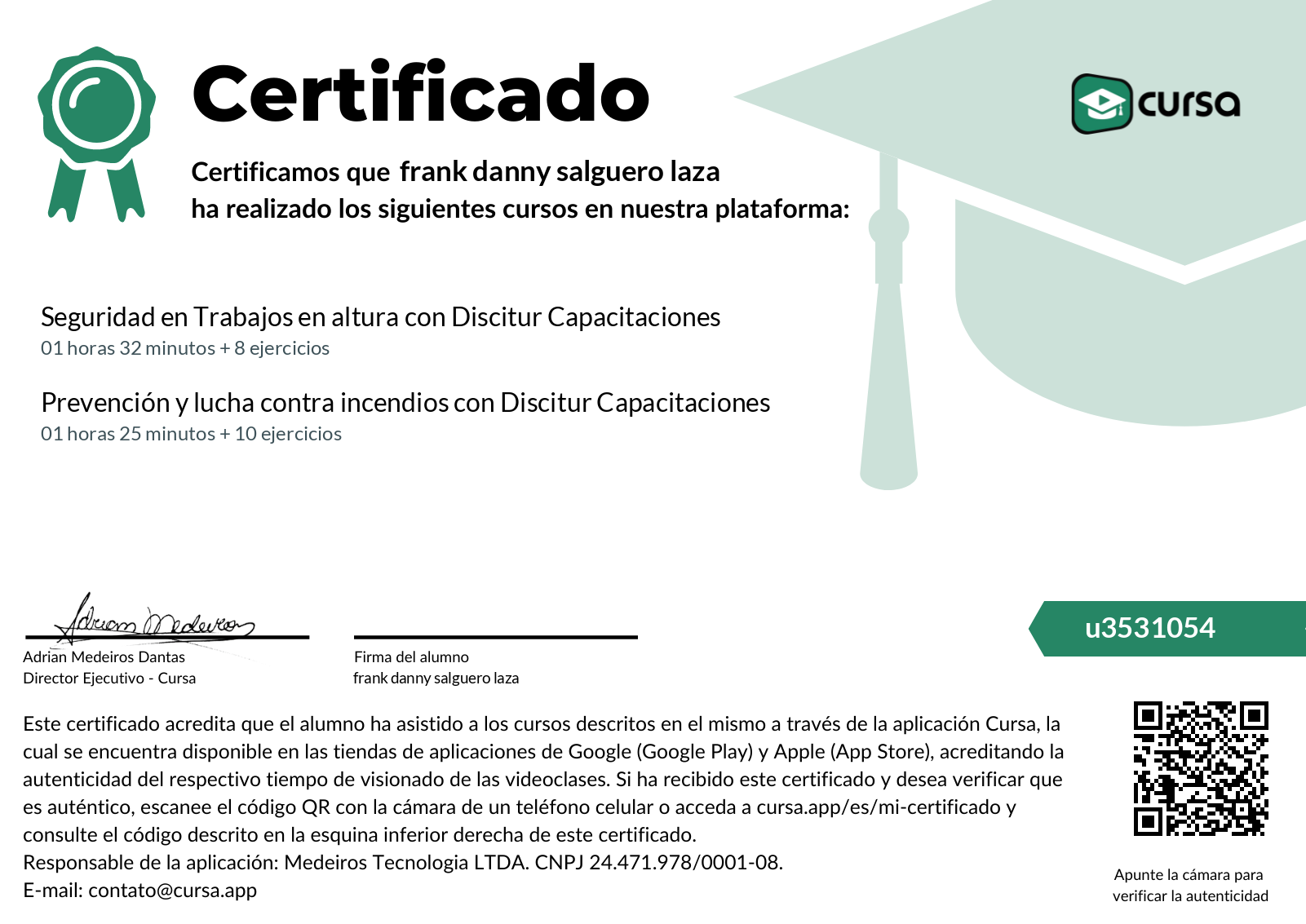 Mi certificado en Cursa! | Cursa: Cursos online Gratuitos + Certificado ...