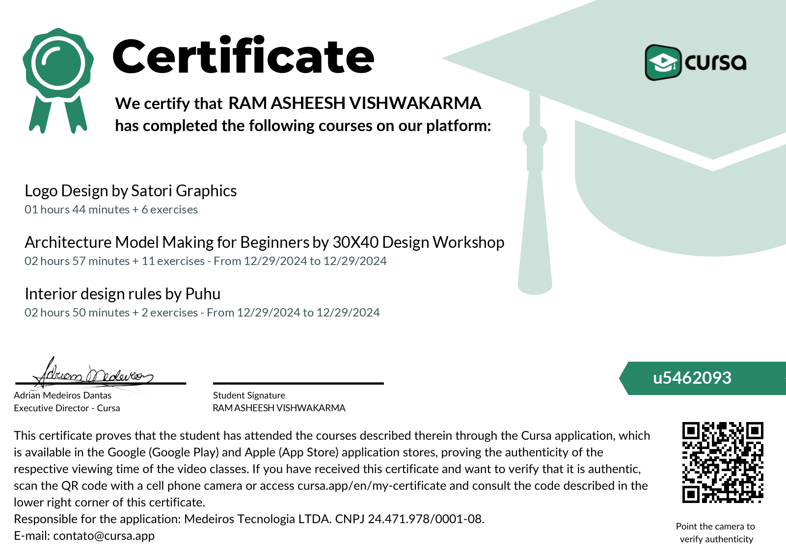 My certificate on Cursa! | Cursa: Free Online Courses + Free Certificate