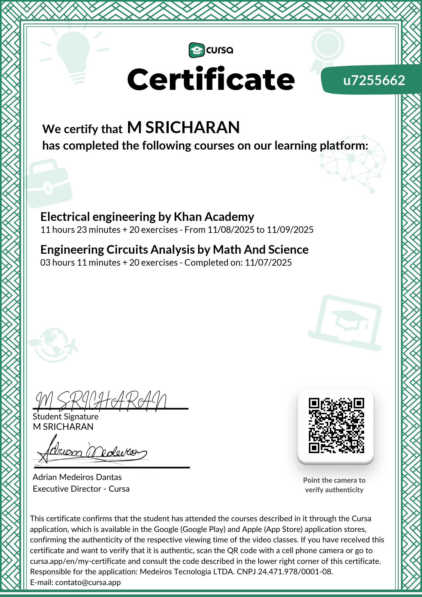 My certificate on Cursa! | Cursa: Free Online Courses + Free Certificate
