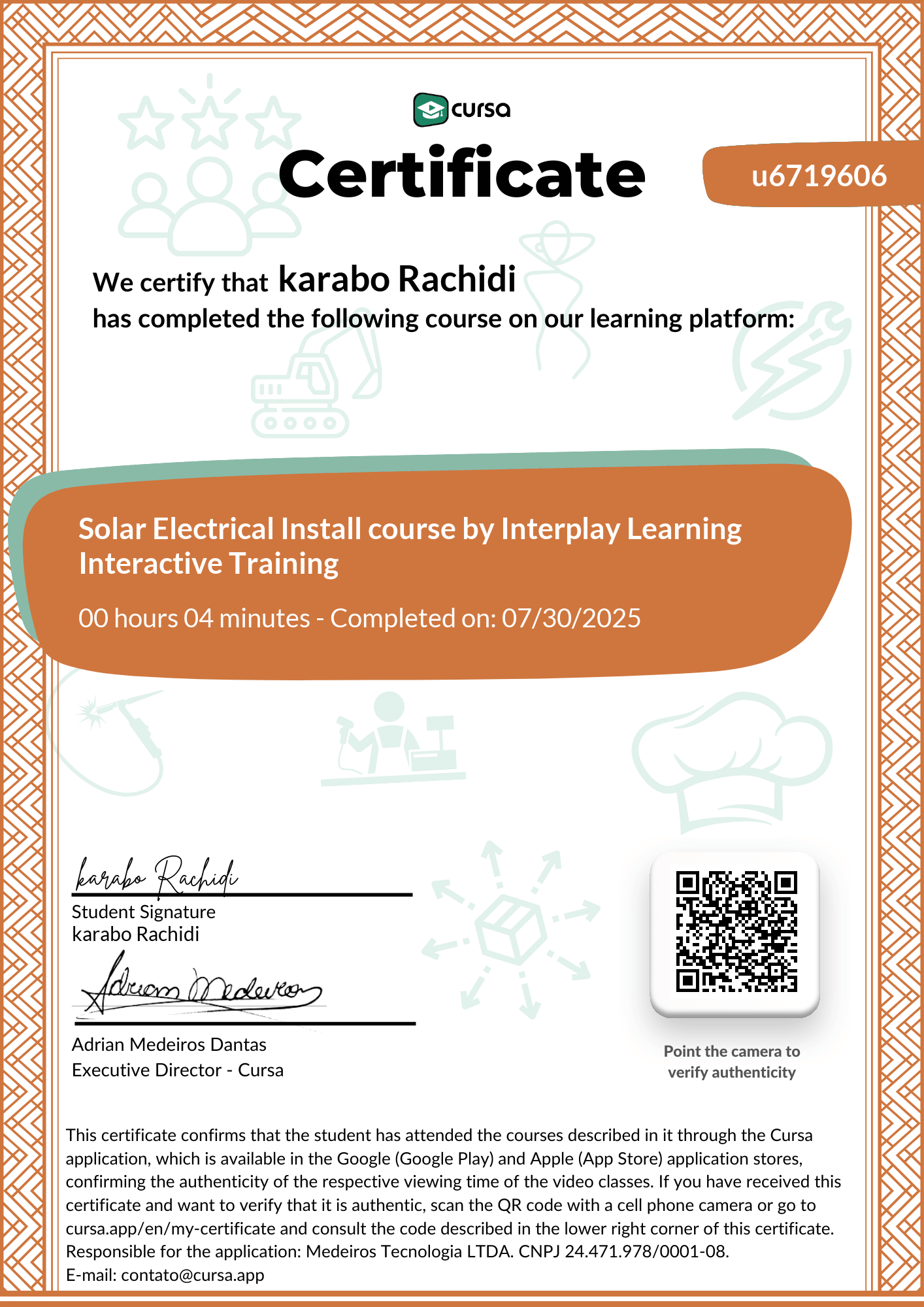 My certificate on Cursa! | Cursa: Free Online Courses + Free Certificate