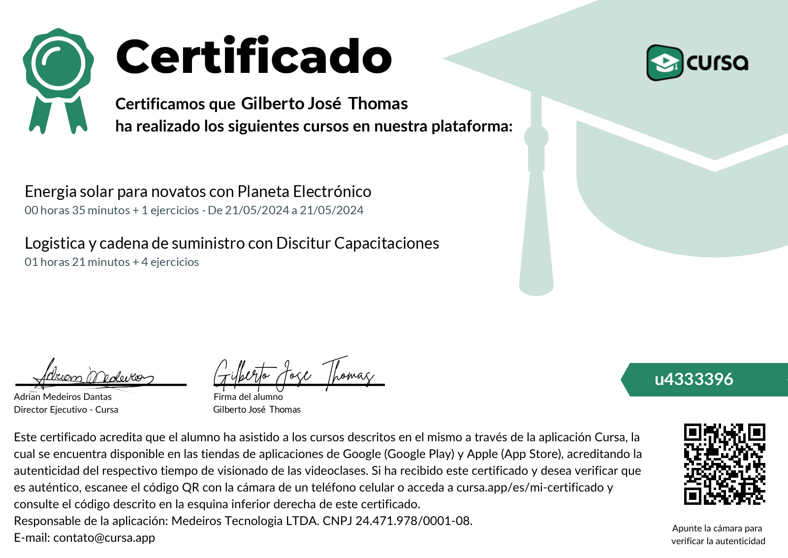 Mi certificado en Cursa! | Cursa: Cursos online Gratuitos + Certificado ...