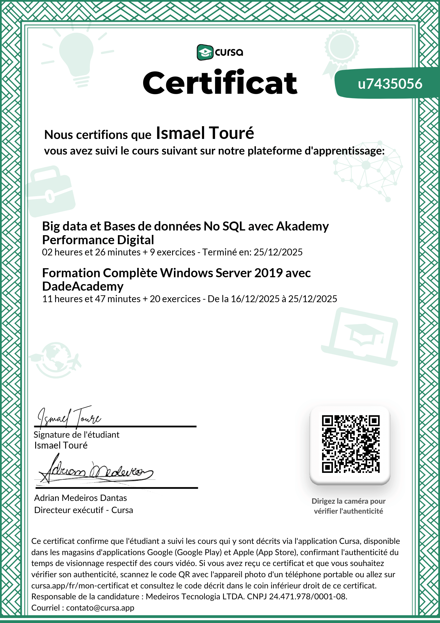 Mon certificat dans Cursa ! | Cursa: Cours en ligne Gratuits ...