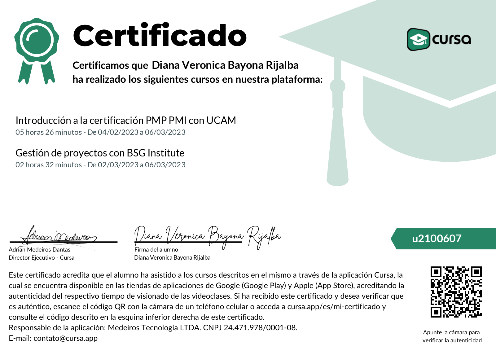 Mi certificado en Cursa! | Cursa: Cursos online Gratuitos + Certificado ...