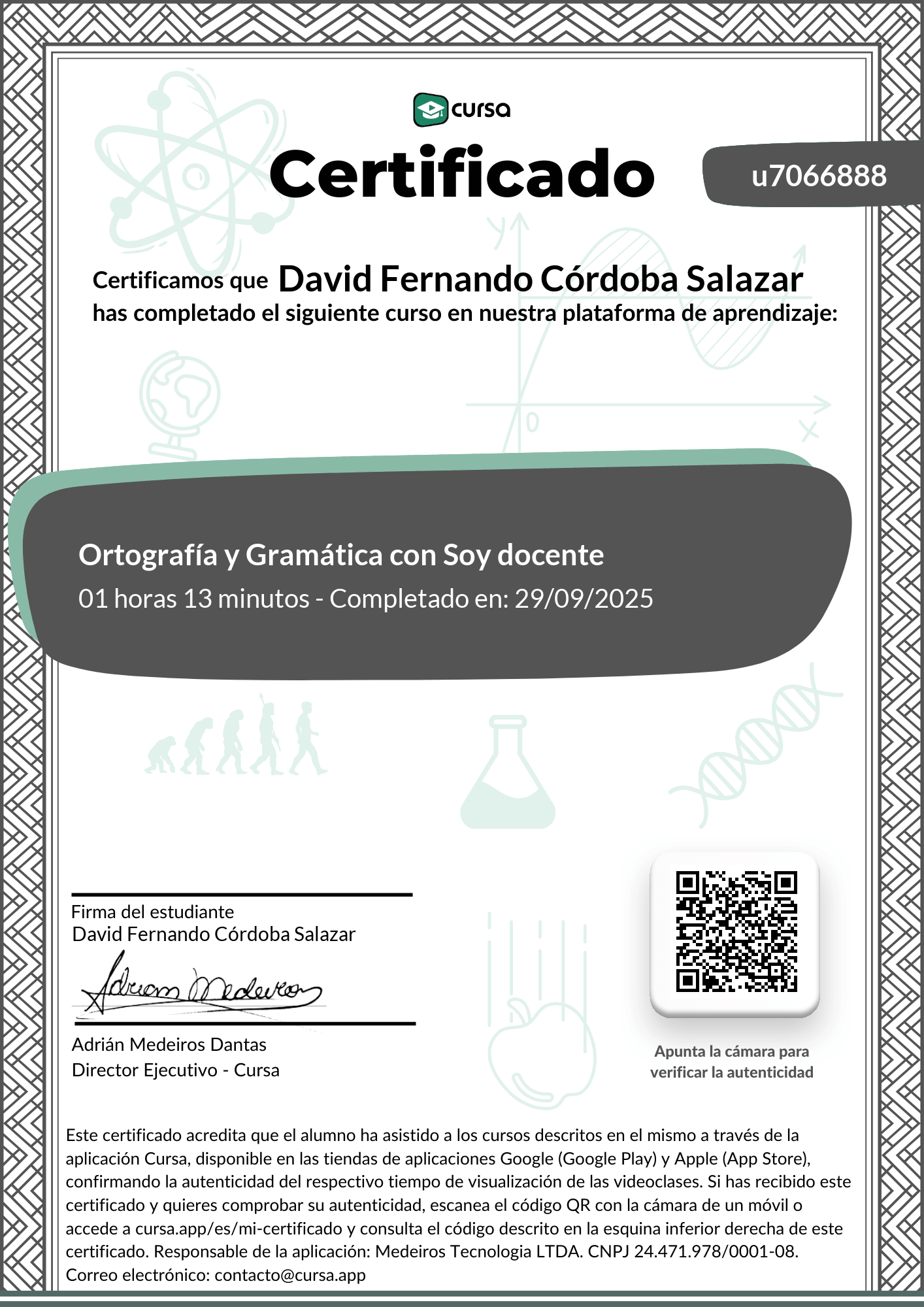Mi certificado en Cursa! | Cursa: Cursos online Gratuitos + Certificado ...