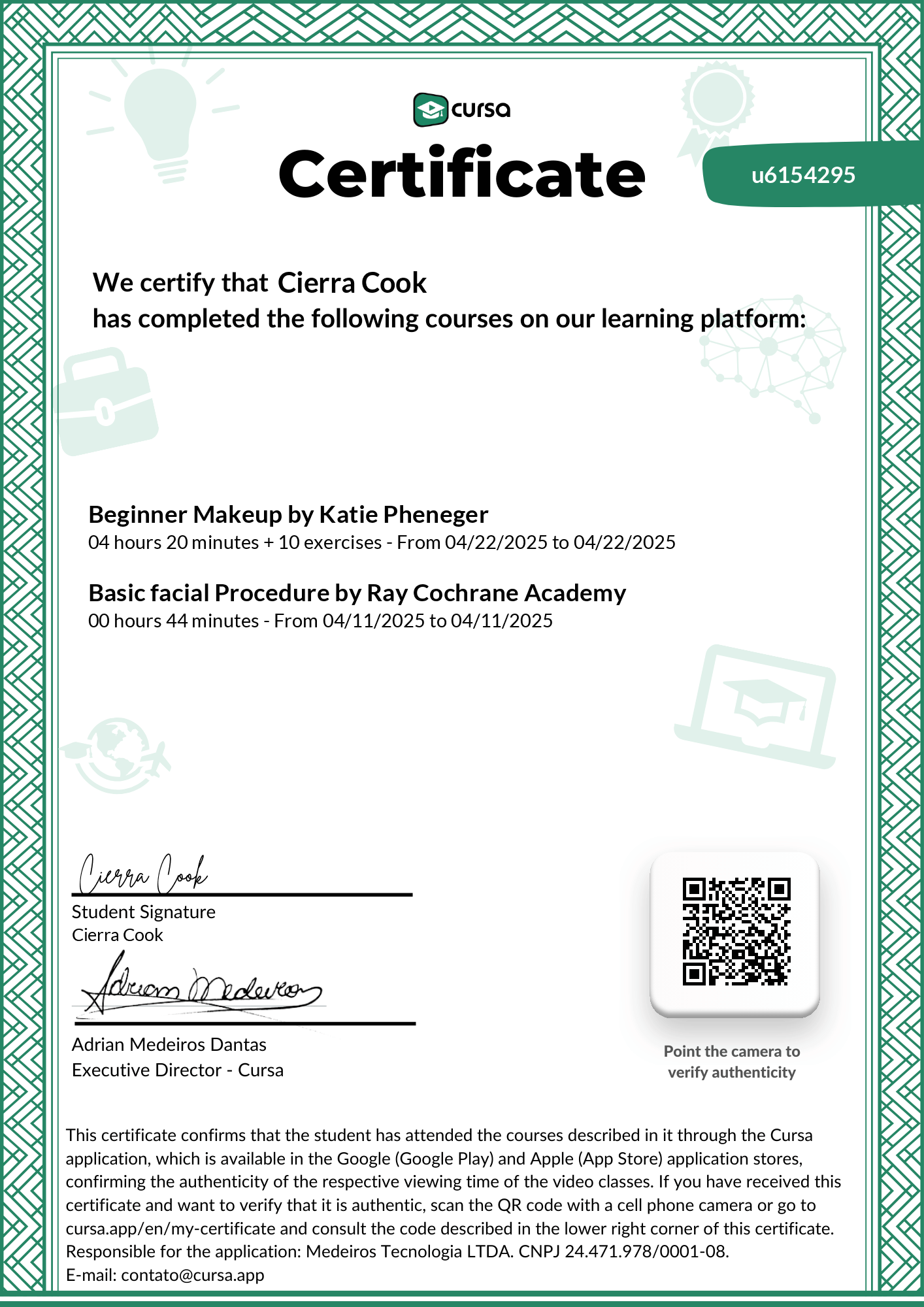 My certificate on Cursa! | Cursa: Free Online Courses + Free Certificate
