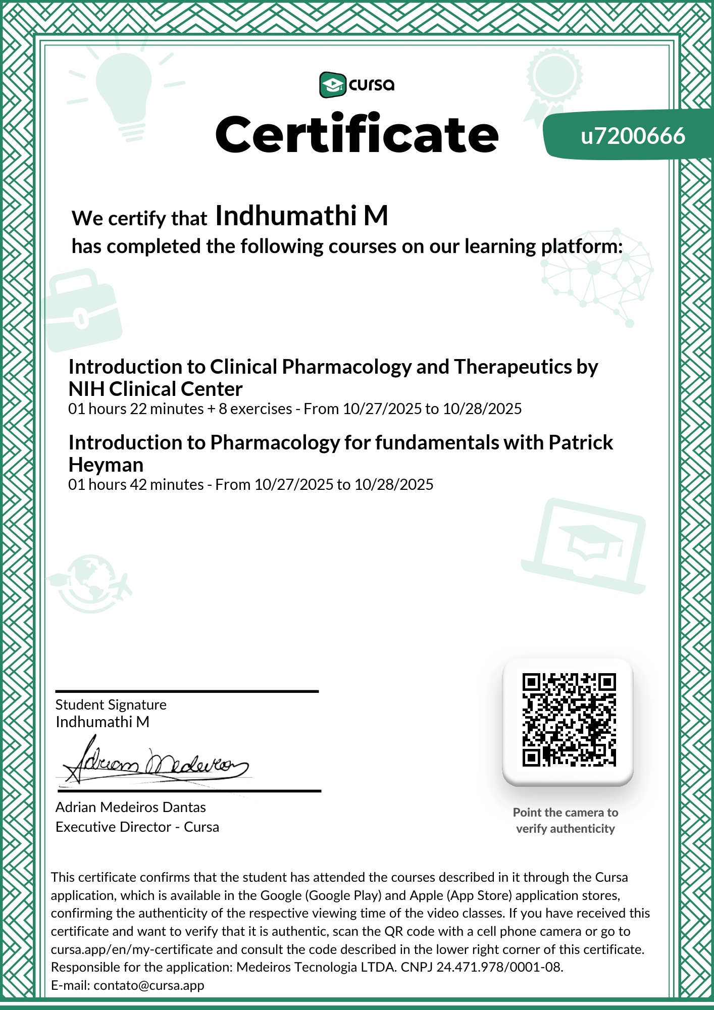 My certificate on Cursa! | Cursa: Free Online Courses + Free Certificate