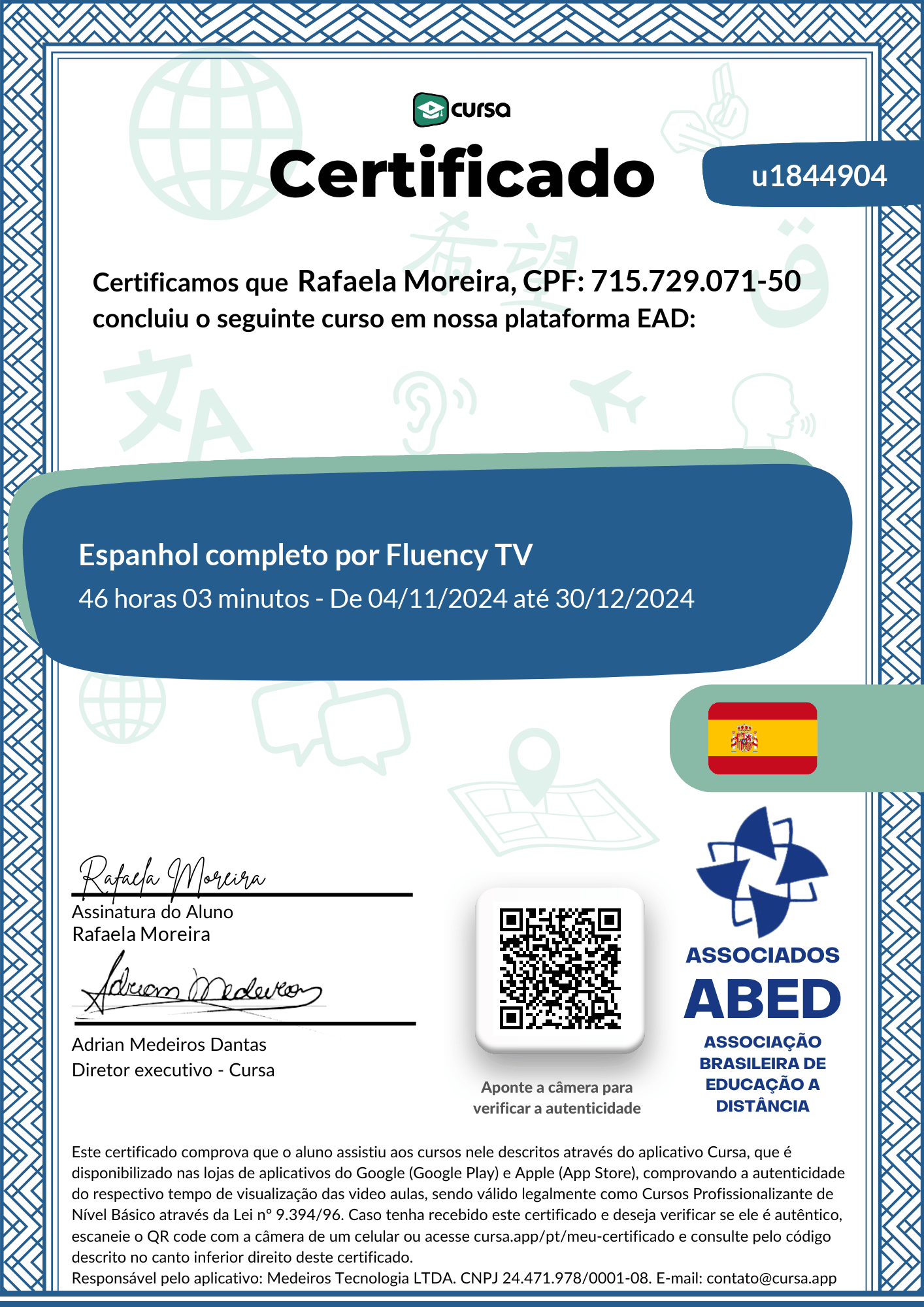 Meu certificado no Cursa! | Cursa: Cursos online Gratuitos ...