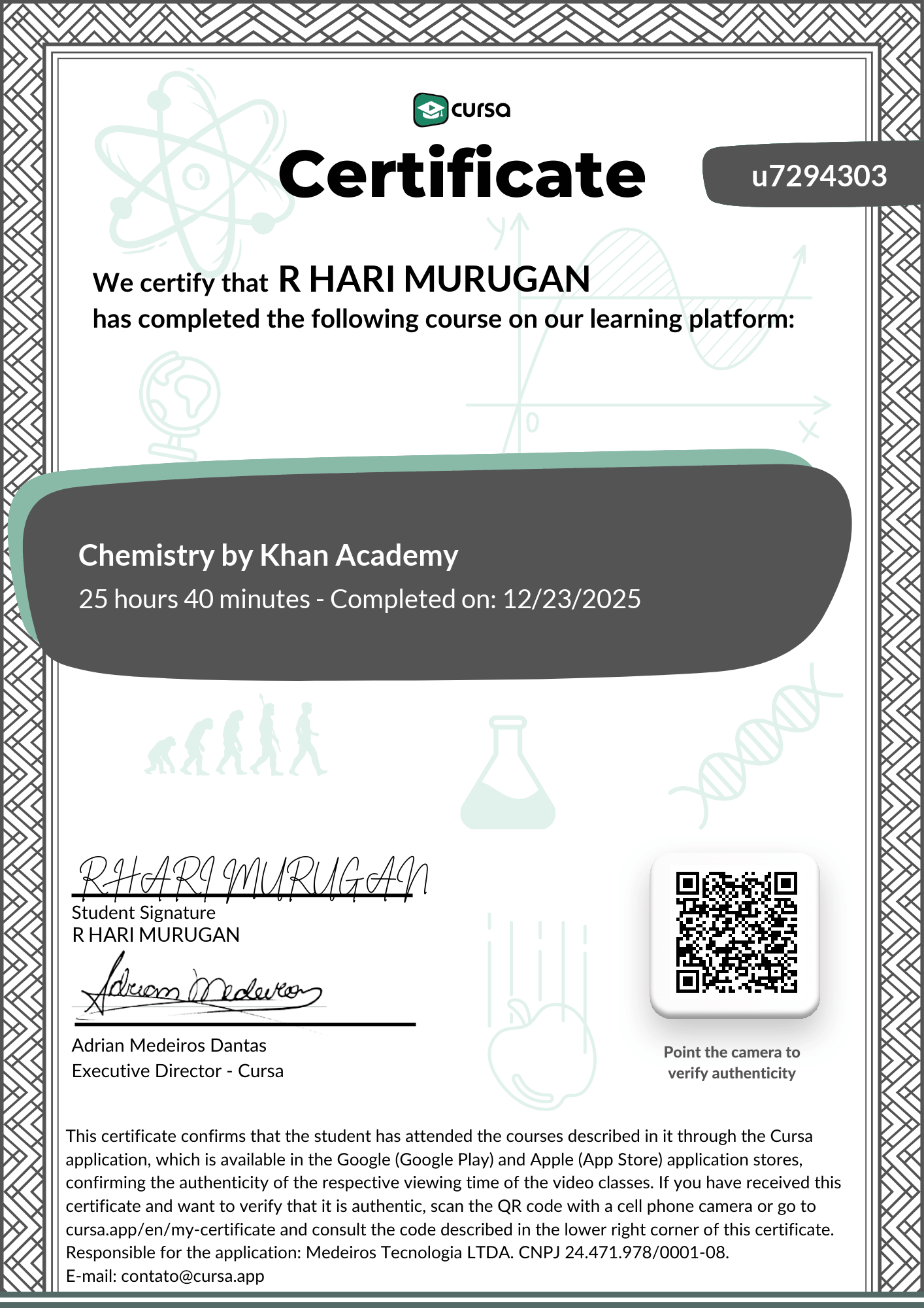 My certificate on Cursa! | Cursa: Free Online Courses + Free Certificate