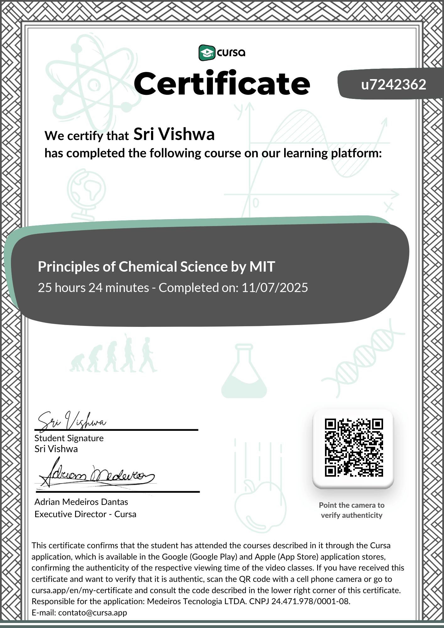 My certificate on Cursa! | Cursa: Free Online Courses + Free Certificate